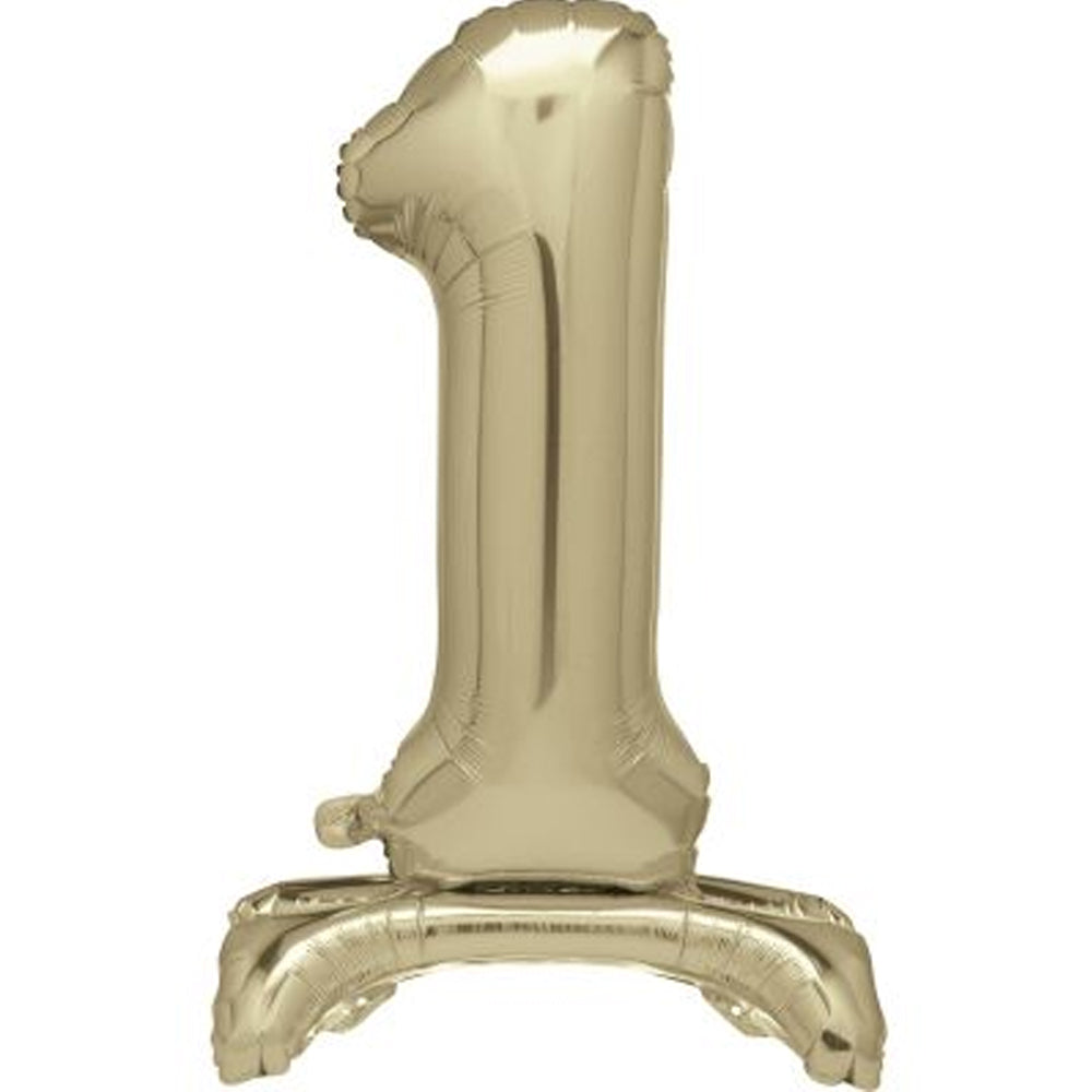 Gold Number 1 Standing Foil Balloon - No Helium Required! - 30" – Party ...