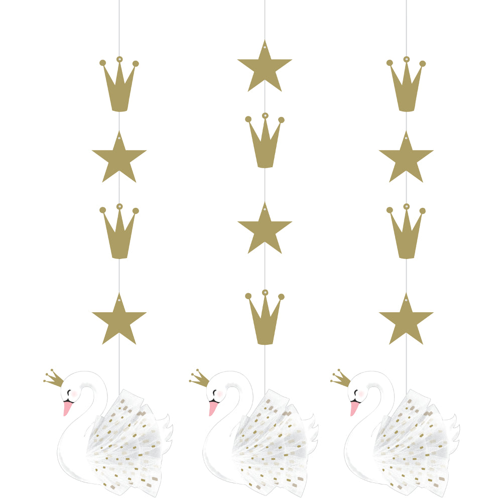 Stylish Swan Party Hanging Cutouts - 81cm - Pack of 3 – Party Packs