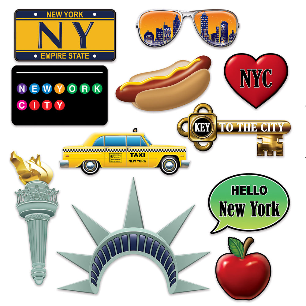 New York City Photo Fun Signs - Pack of 11 – Party Packs