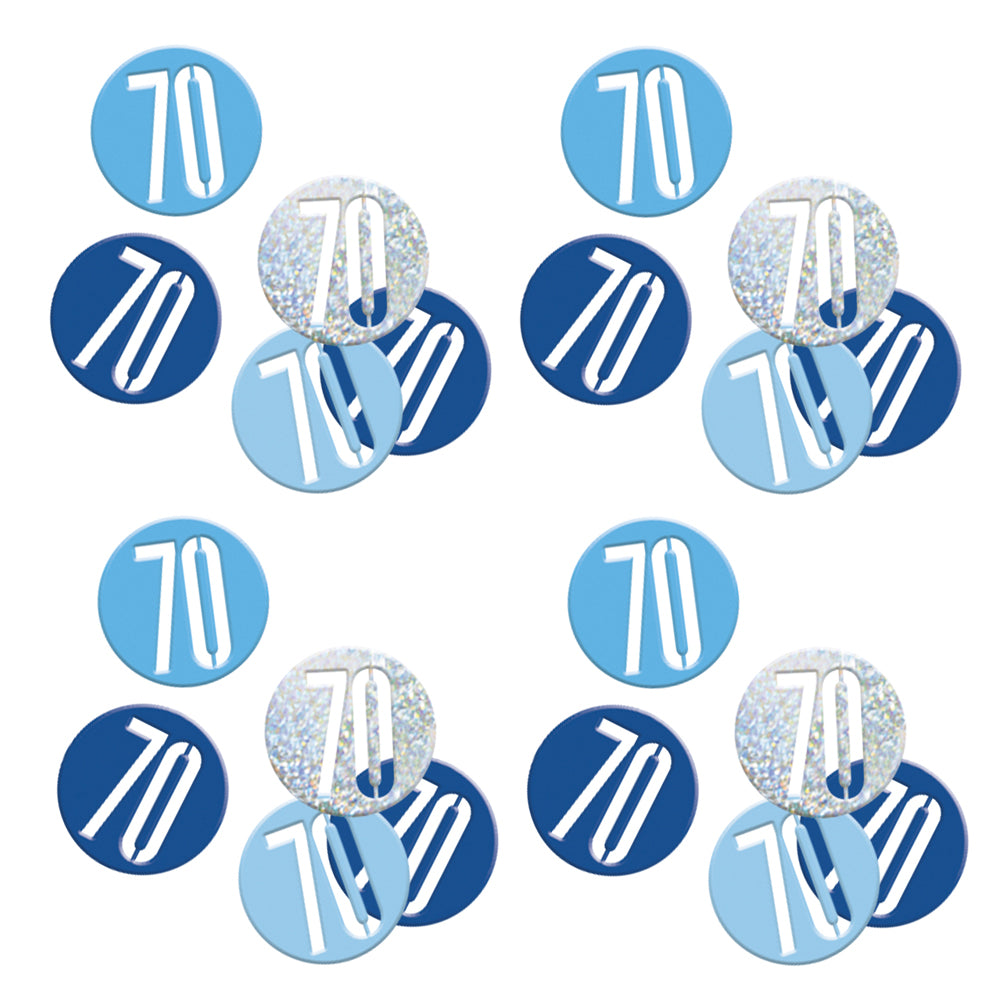 Birthday Glitz Blue 70th Confetti | Party Packs