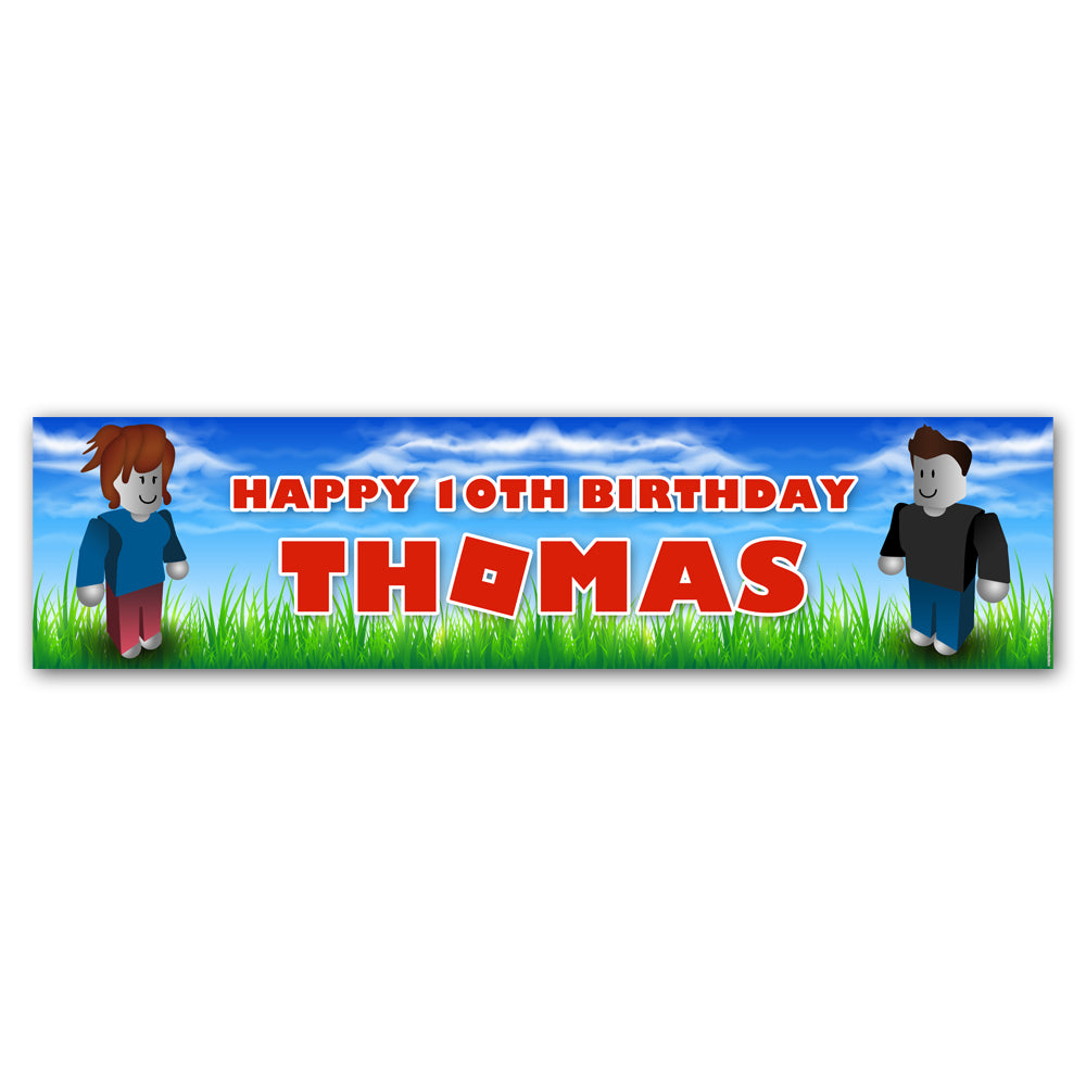 Blox Friends Personalised Banner 1.2m | Roblox Gaming Birthday ...