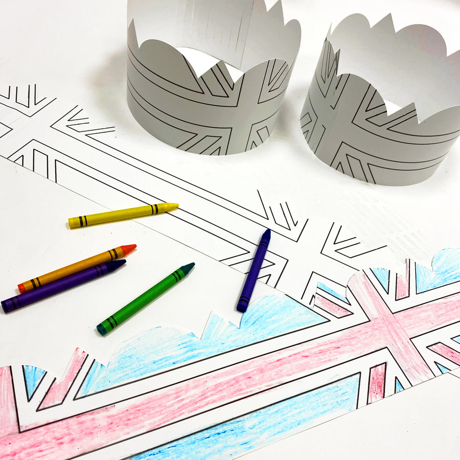 Colour In Your Own British Union Jack Card Crown - Each – Party Packs