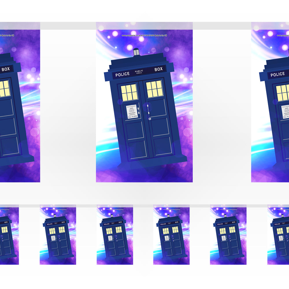 Time Travel Police Box Flag Bunting - Doctor Who Party Decorations ...