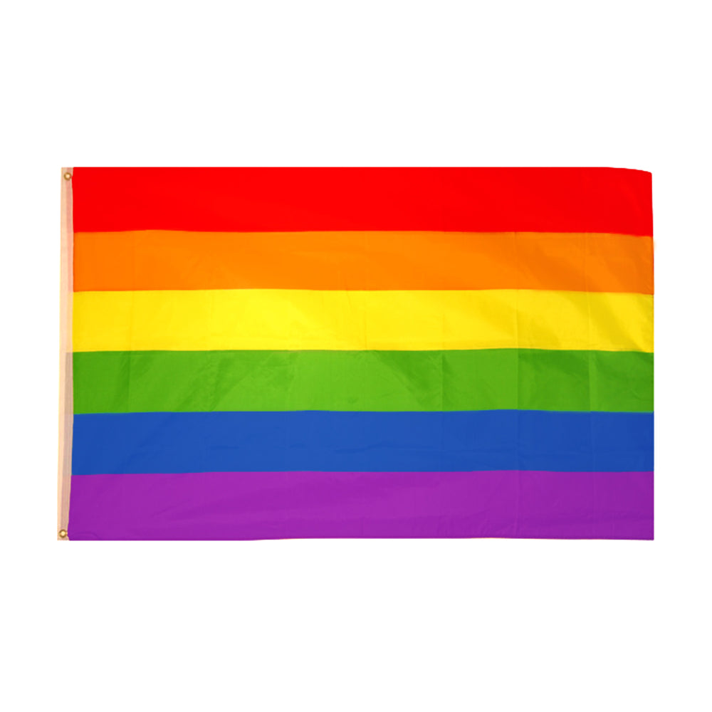 Rainbow Gay Pride LGBTQ+ Polyester Fabric Flag 5ft x 3ft – Party Packs