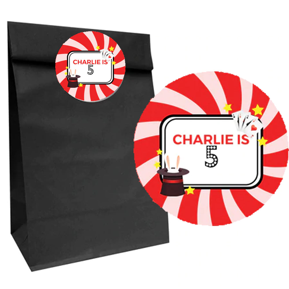 Magic Party Bags with Personalised Round Stickers - Pack of 12 – Party ...