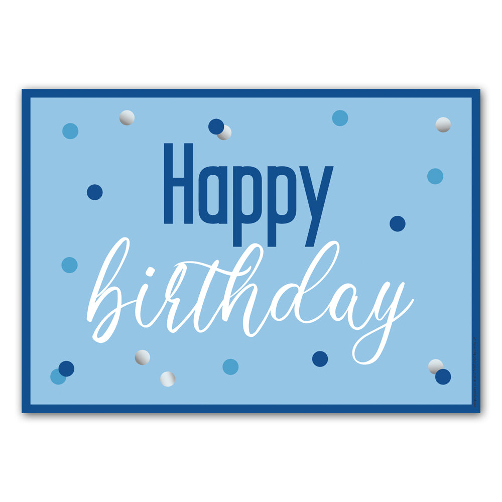 Glitz Blue Happy Birthday Poster Decoration - A3 – Party Packs