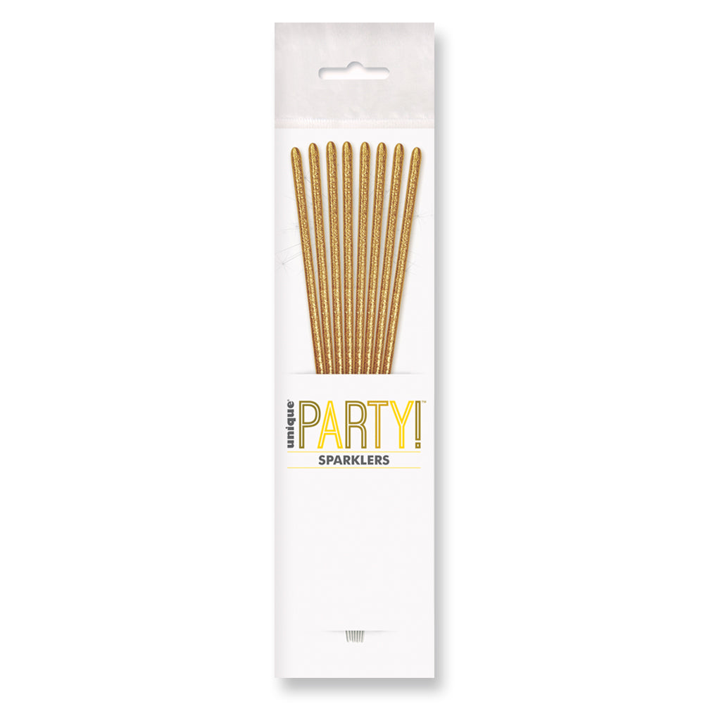 Mini Gold Sparklers - Pack of 8 | Party Packs