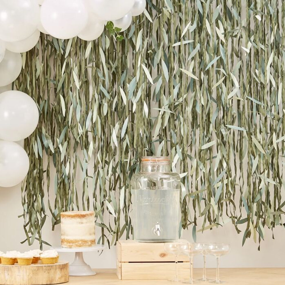 Green Botanical Leaf Backdrop – Party Packs