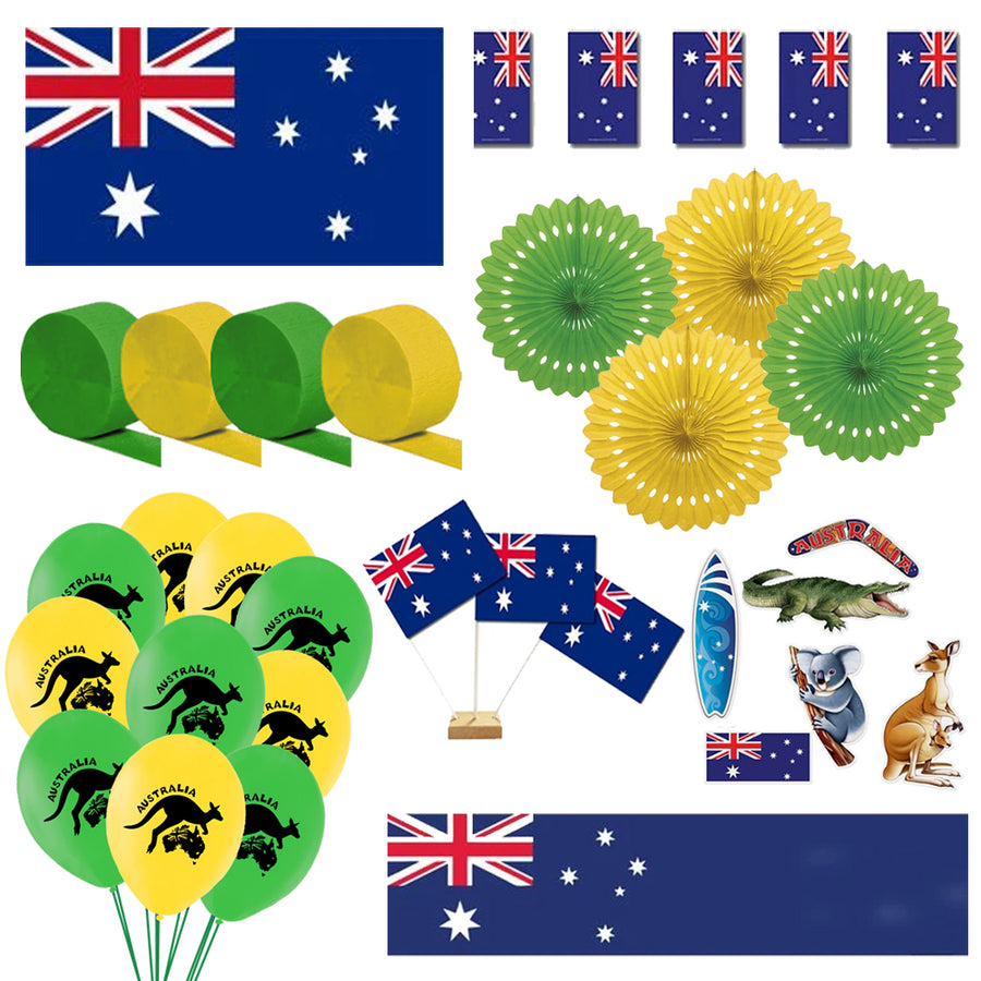 Green and Yellow Australian Decoration Party Pack – Party Packs