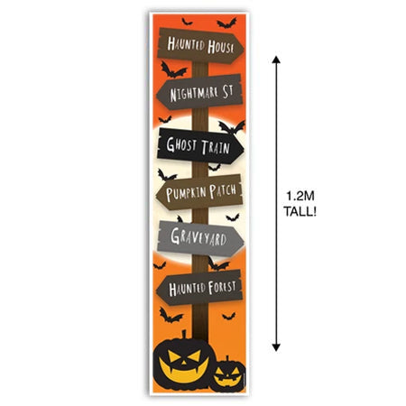 Halloween Signpost Portrait Wall & Door Banner Decoration - 1.2m ...