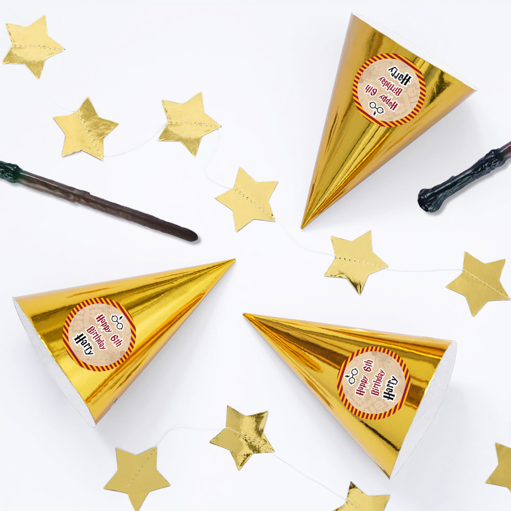 Wizard Personalised Cone Hats- Pack of 12 | Party Packs