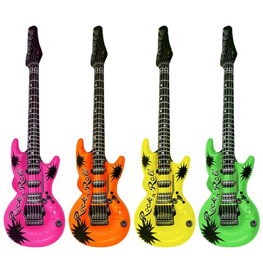 Neon Inflatable Guitar - Assorted Colours - 106cm - Each – Party Packs