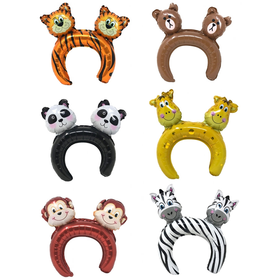 Inflatable Jungle Headbands - Pack of 12 | Party Packs