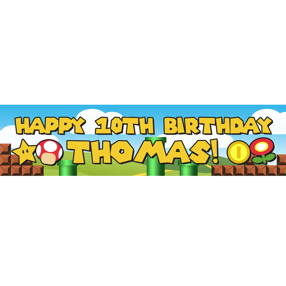 Personalised Super Plumber Bros Banner - 1.2m – Party Packs
