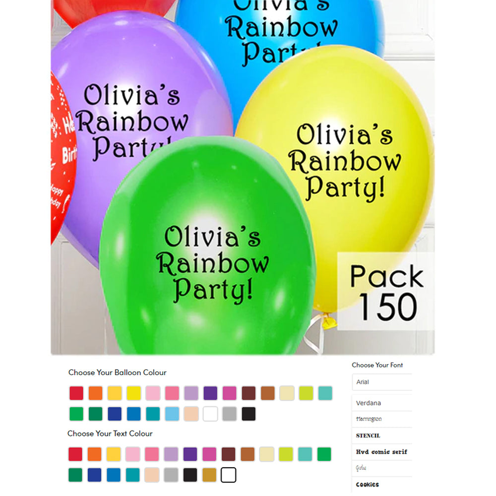 Personalised Latex Balloons - 10" - Pack of 150 | Party Packs