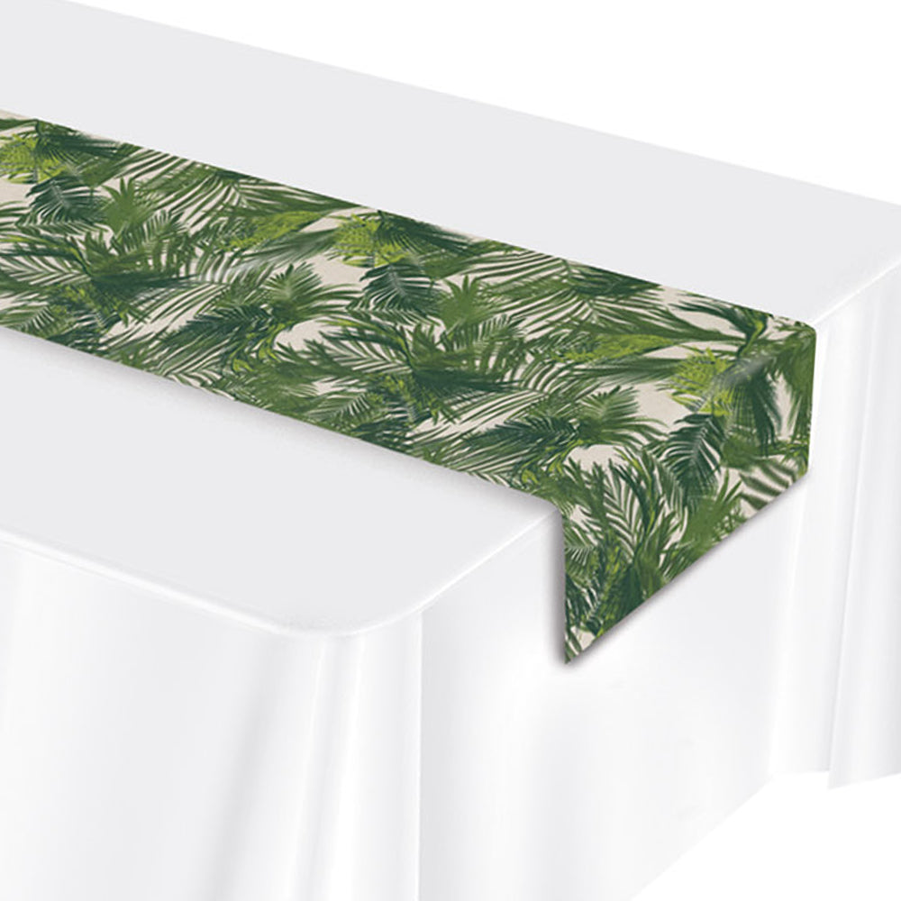 Tropical Palm Leaf Fabric Table Runner 182cm x 30cm – Party Packs