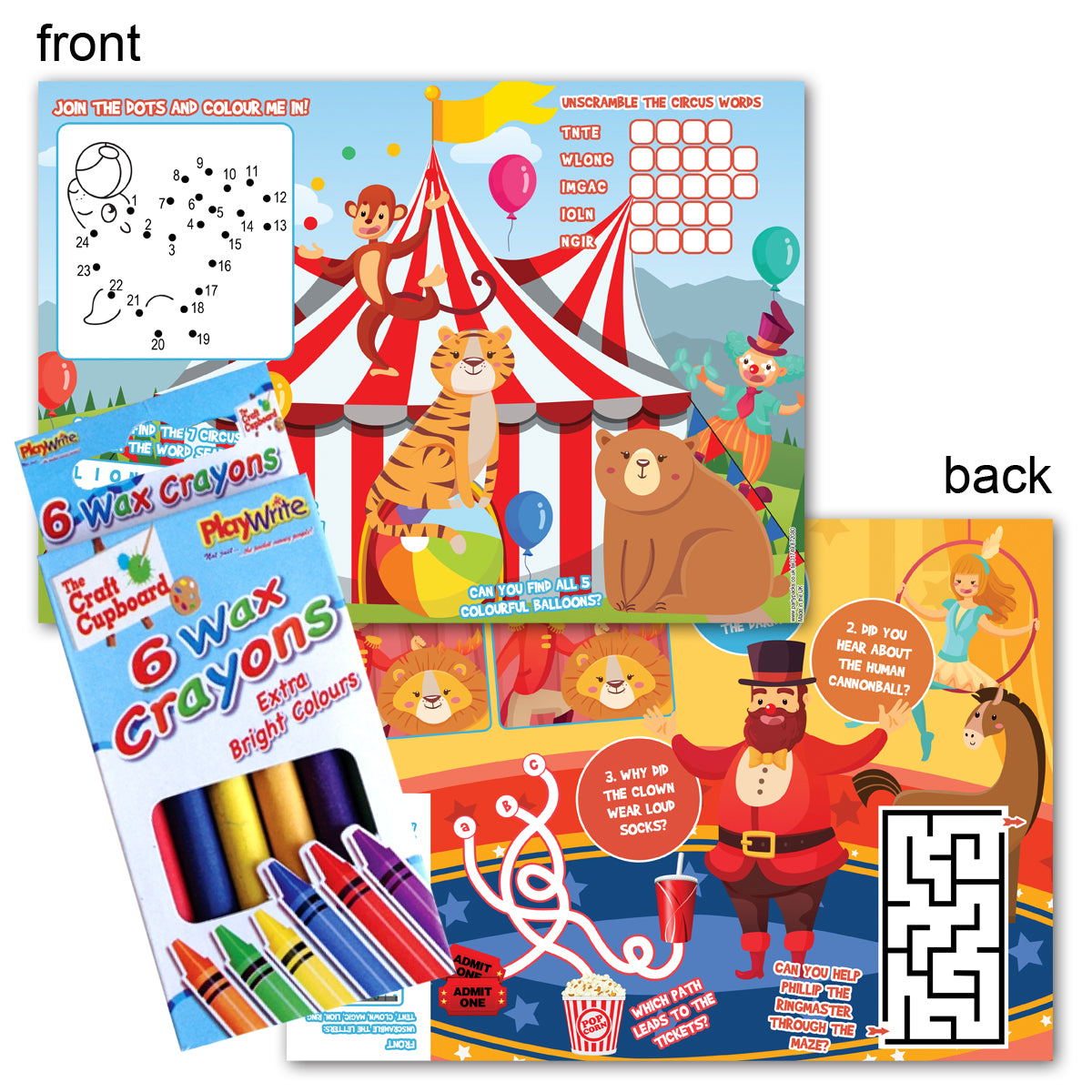 Circus Colouring Activity Pack - Pack of 100 – Party Packs