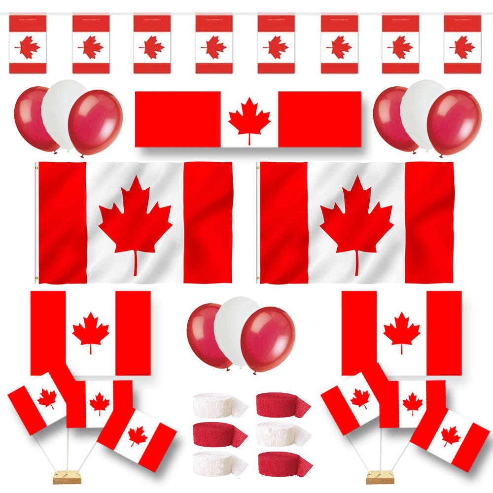Canada Flag Decoration Pack - Canadian Party Supplies | Party Packs