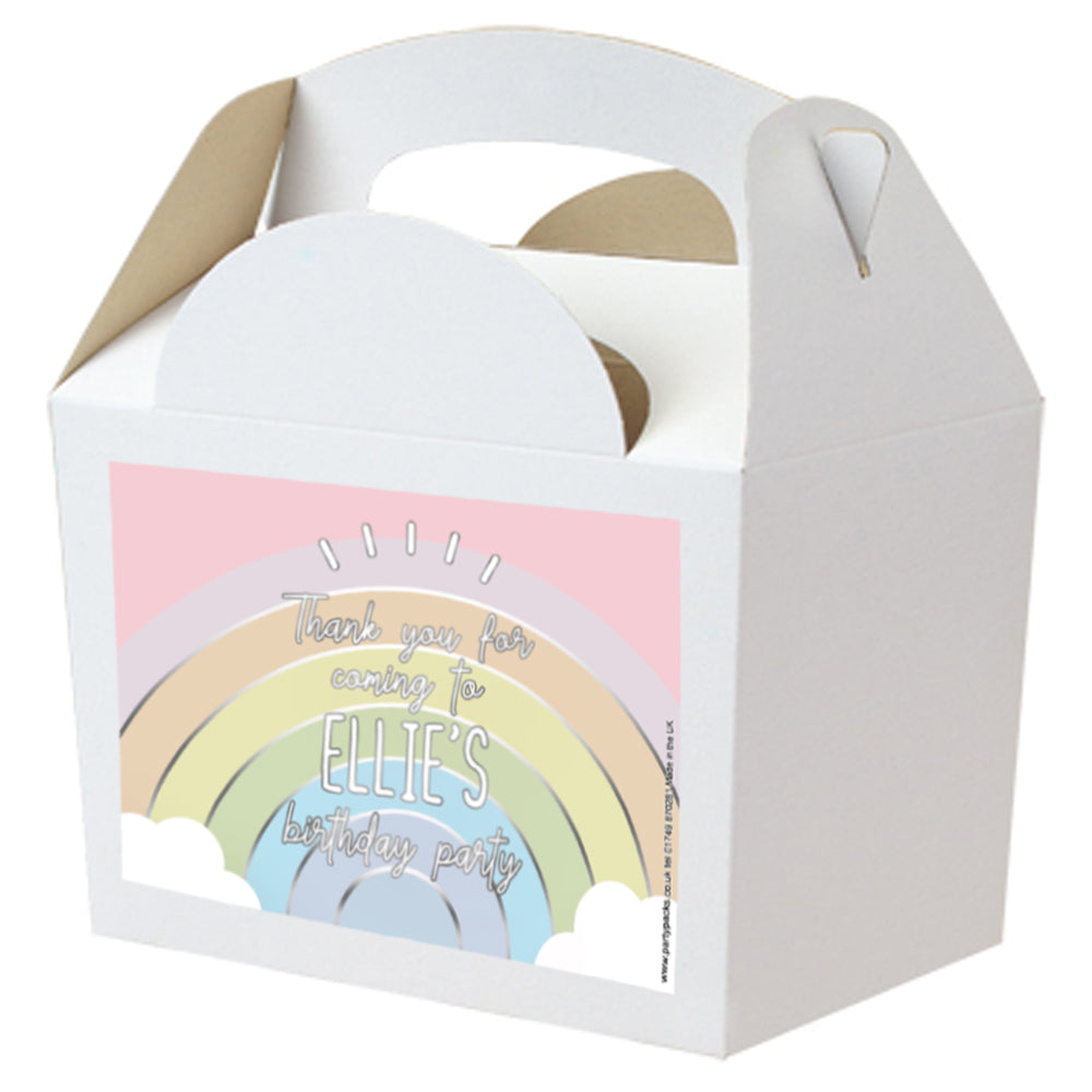 Pastel Rainbow Personalised Party Box Kit - Pack of 4 | Party Packs