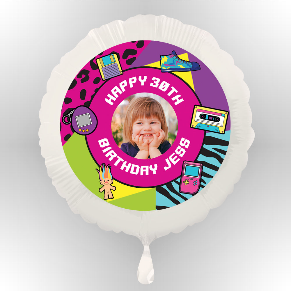 1990's Retro Personalised Photo Balloon (Not Inflated) | Party Packs
