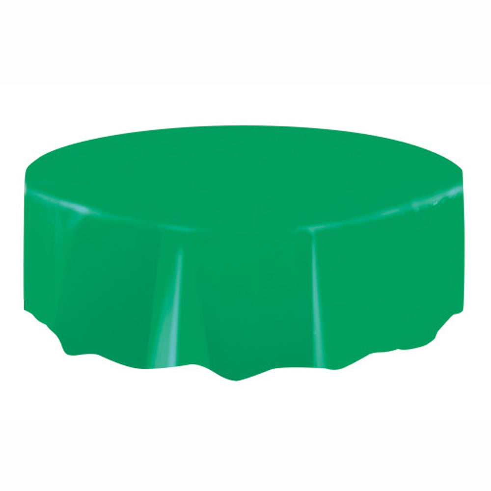 Green Round Plastic Tablecloth - 2.13m – Party Packs