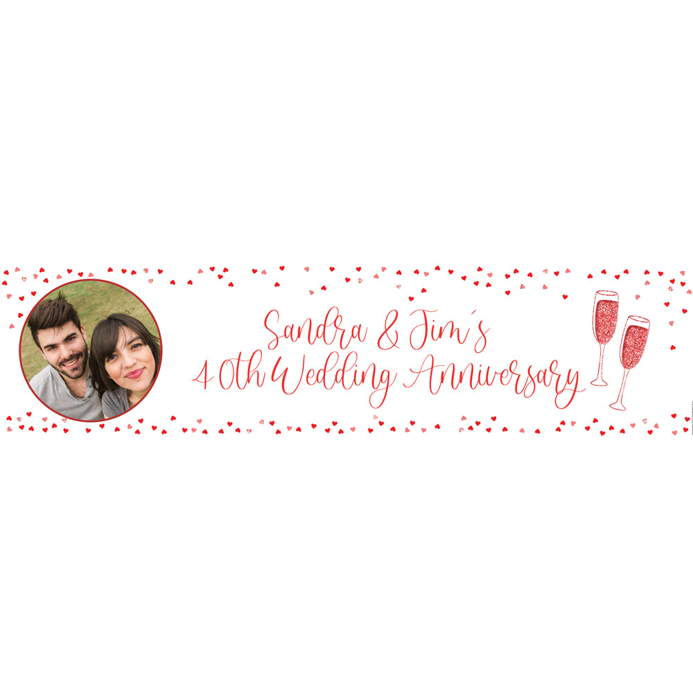 Ruby Anniversary Personalised Photo Banner - 1.2m – Party Packs