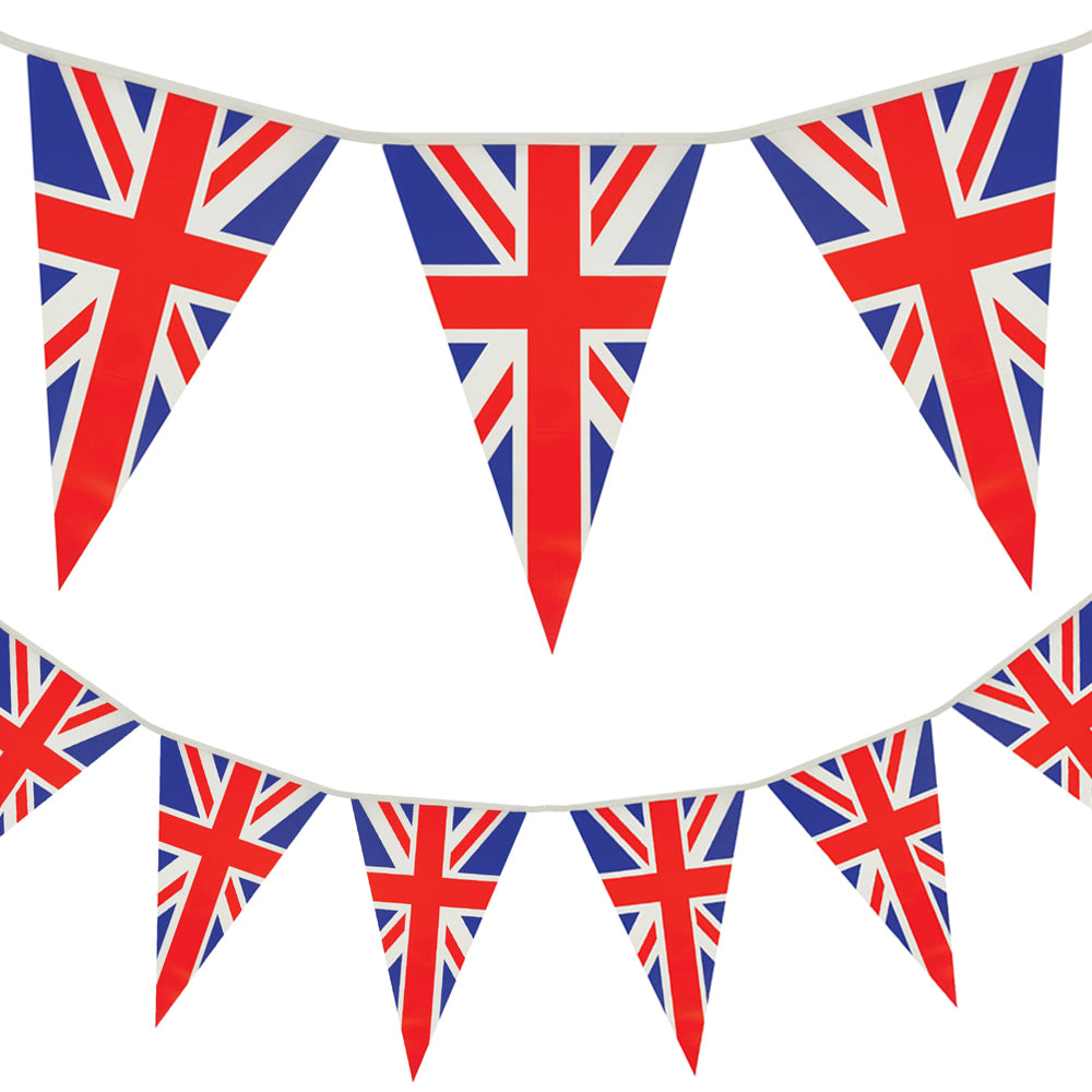 British Union Jack Triangular Flag Bunting - 10m | Party Packs