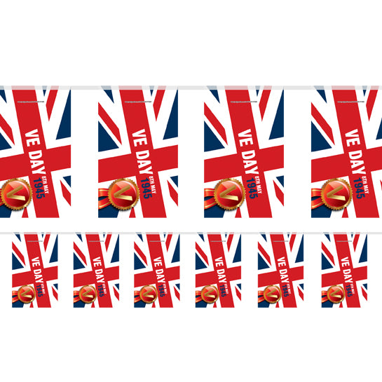 VE Day Union Jack Flag Paper Bunting Decoration - 2.4m – Party Packs