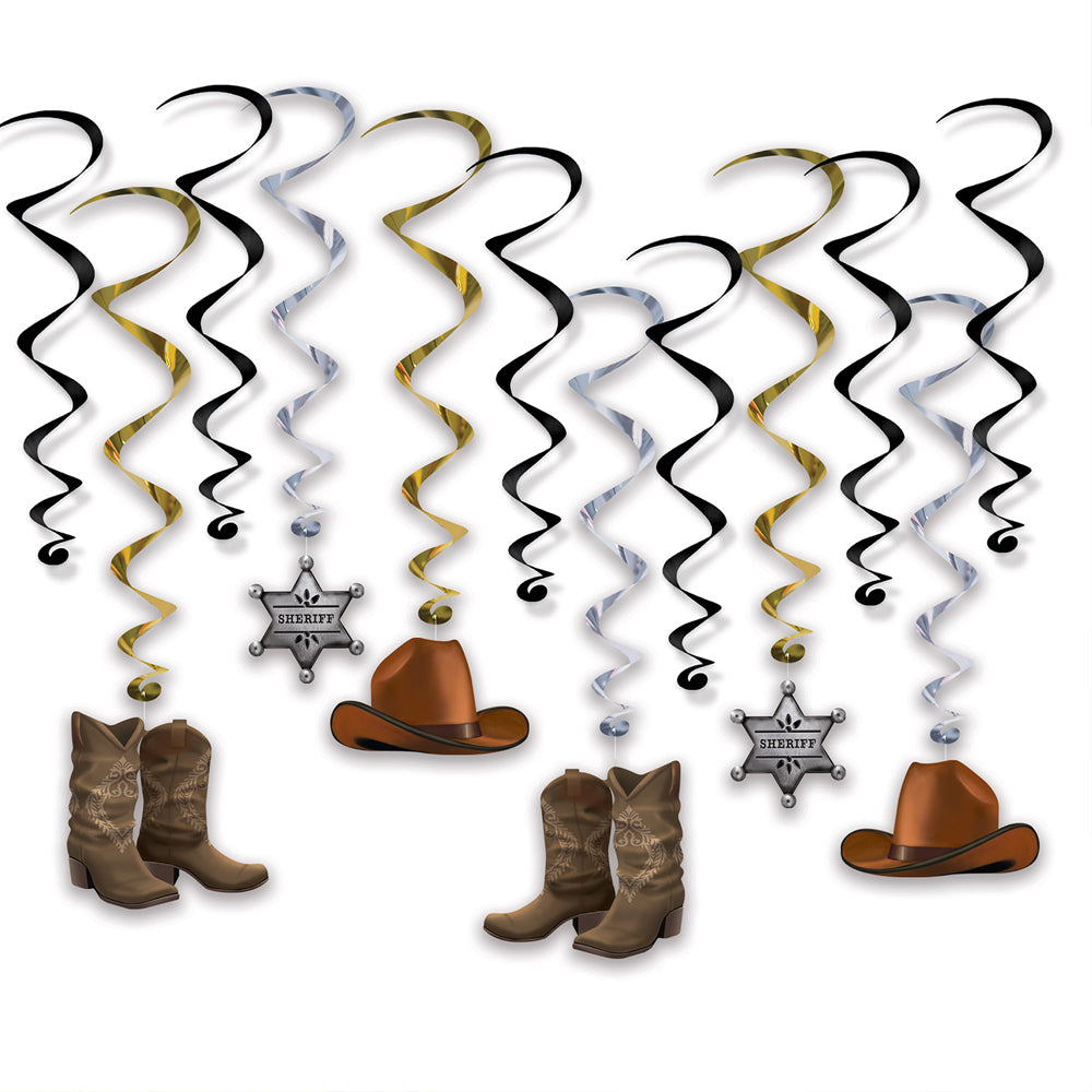 Western Whirls - 76.2cm - Pack of 12 – Party Packs