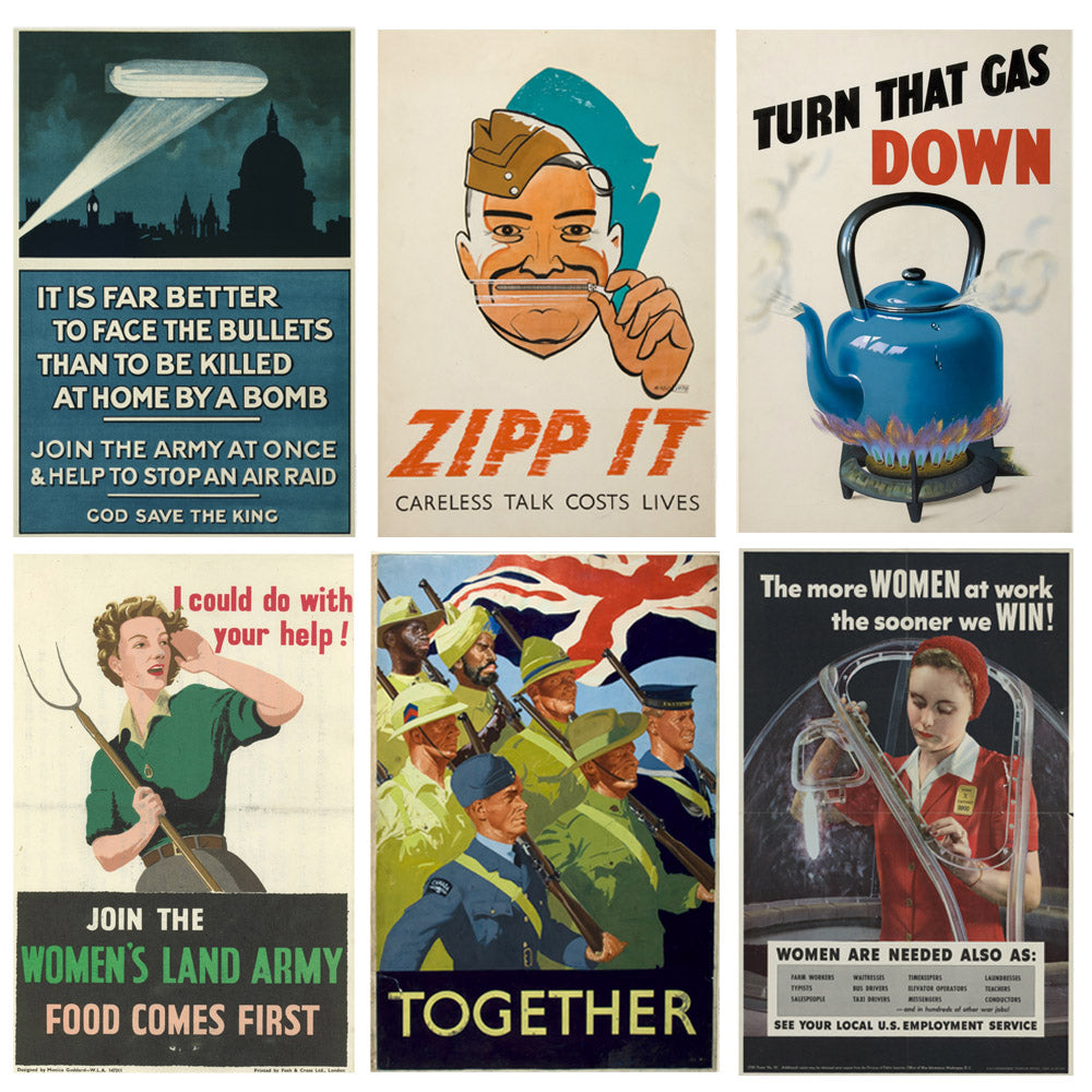 World War II Propaganda Posters - A3 - Set of 6 – Party Packs