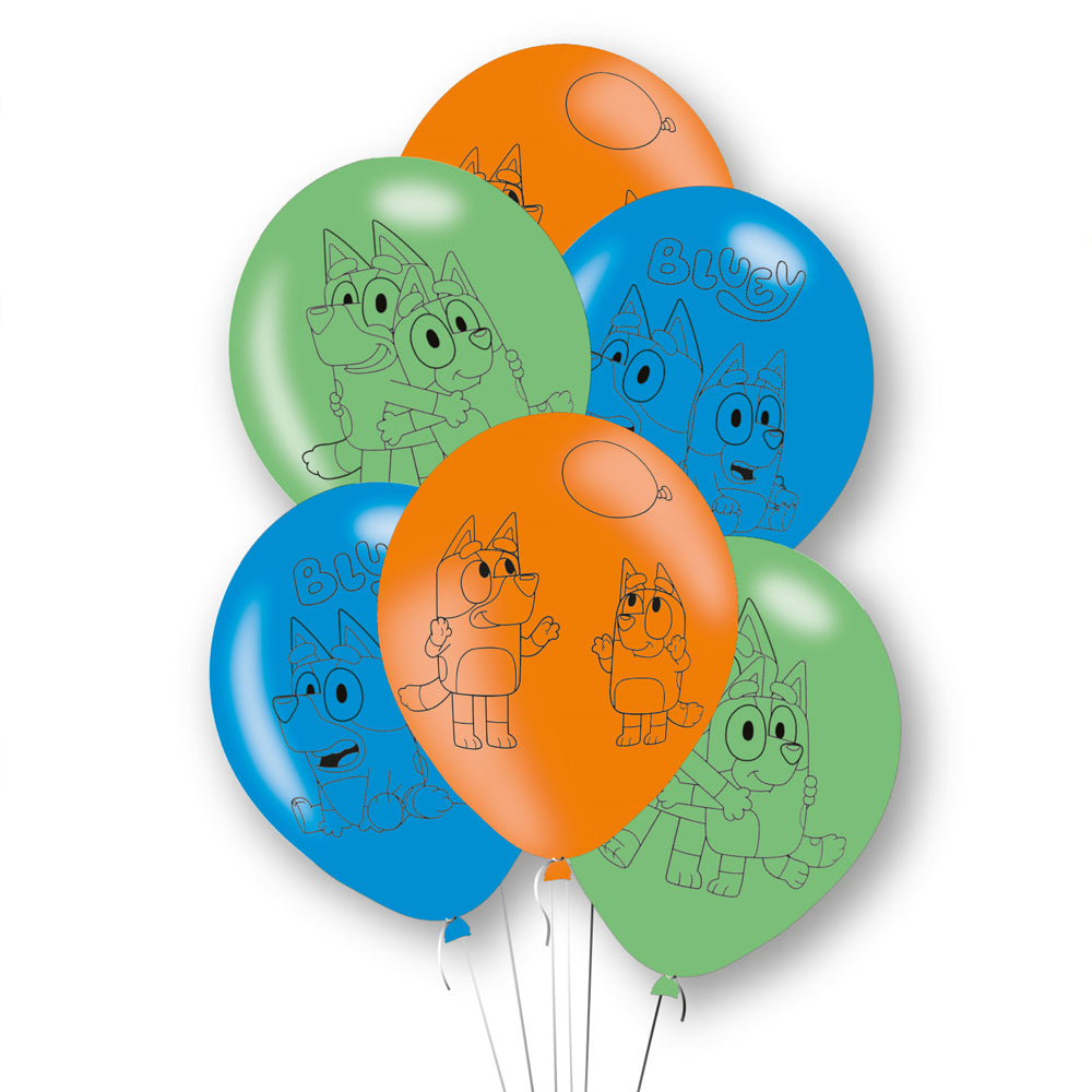 Bluey Latex Balloons - Pack of 6 – Party Packs