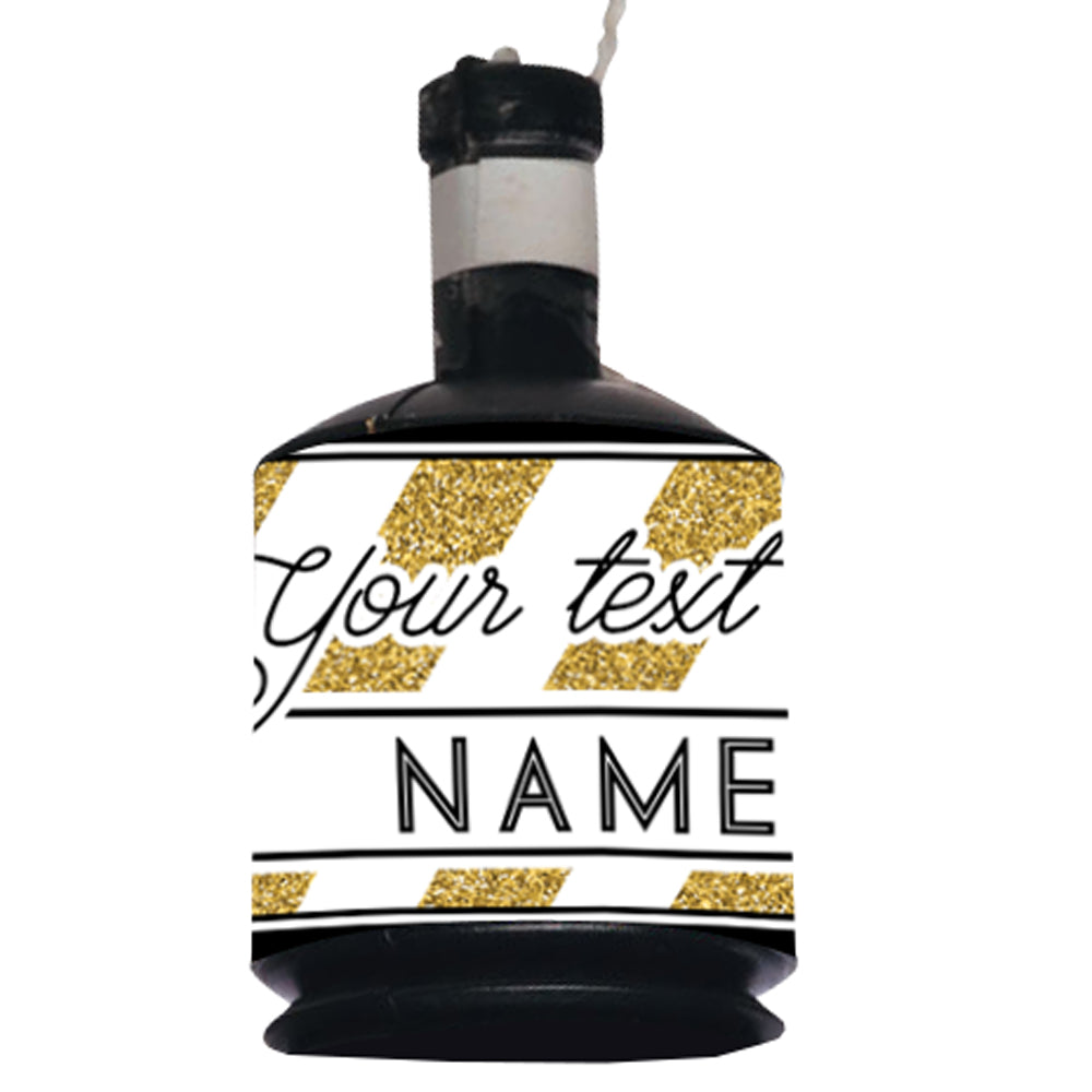 Personalised Black & Gold Party Poppers | Party Packs