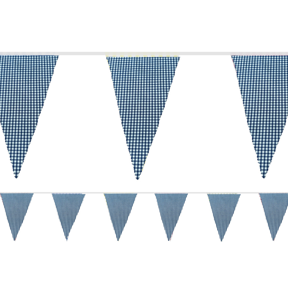 Royal Blue Gingham Fabric Bunting - 8m – Party Packs