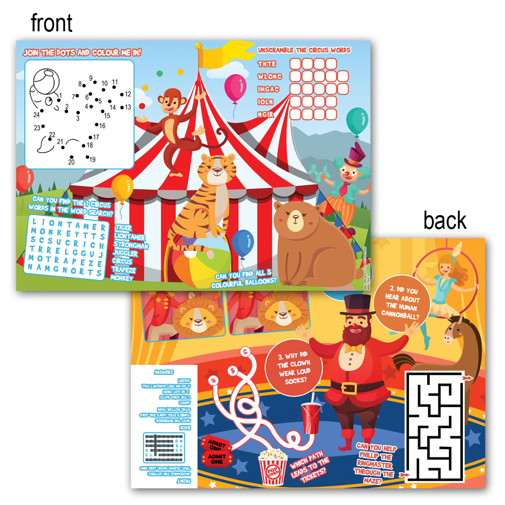 Circus Activity Sheet – Party Packs