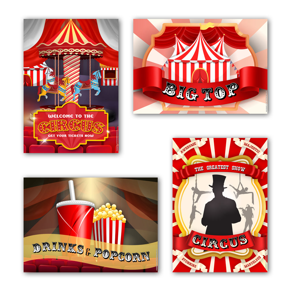 Vintage Circus Posters - A3 - Pack of 4 – Party Packs