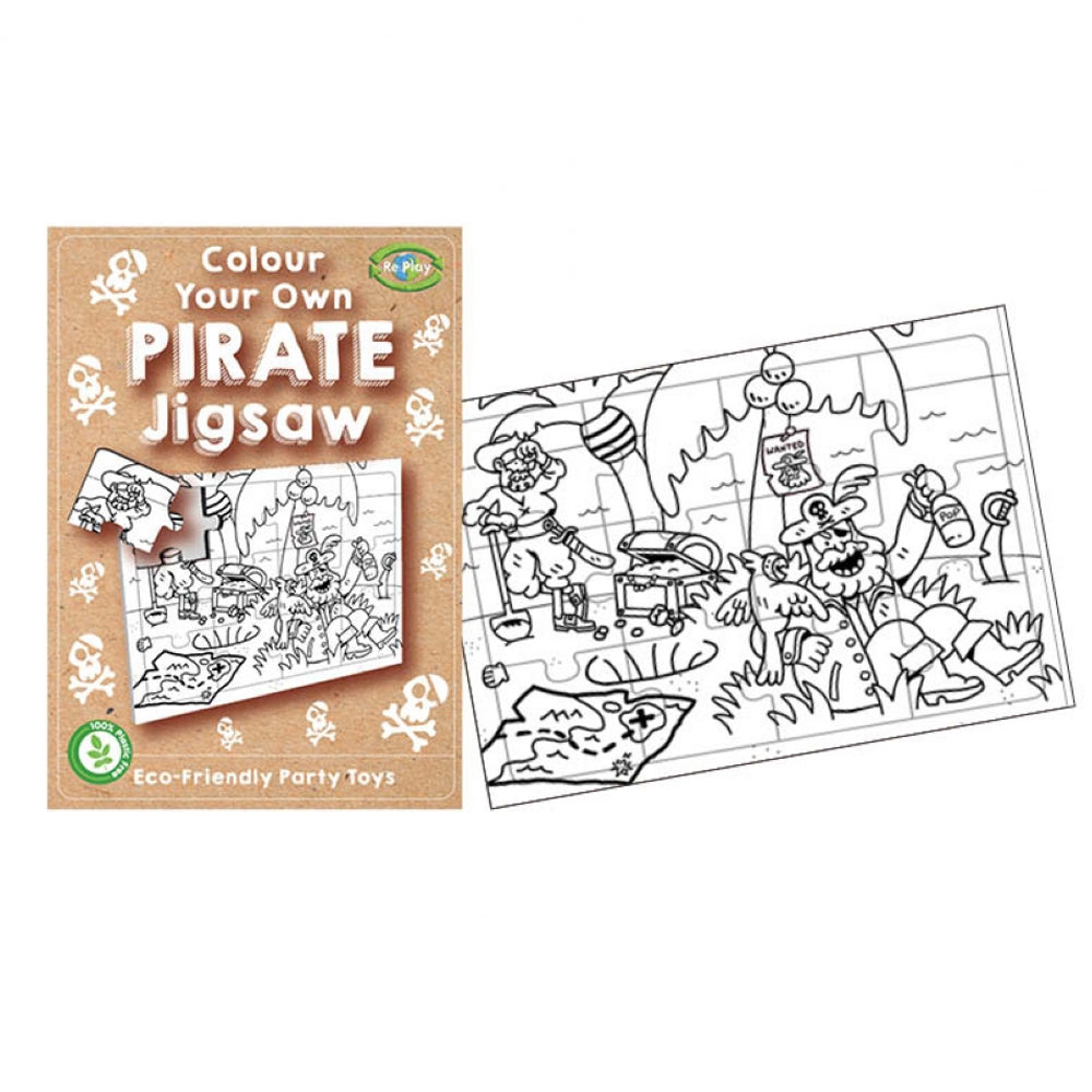 Colour In Your Own Pirate Jigsaw Puzzle - 14cm x 10cm - Each – Party Packs