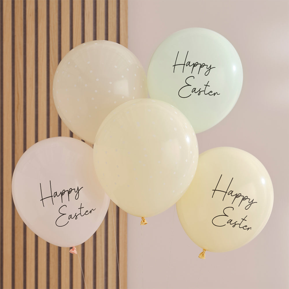 Happy Easter Confetti & Pastel Balloons - Pack of 5 | Party Packs