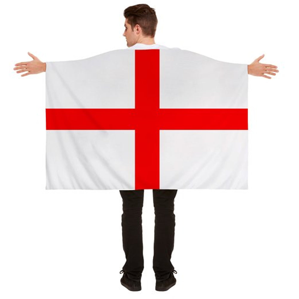 England St George's Cross Flag Body Cape (5ft X 3ft) – Party Packs