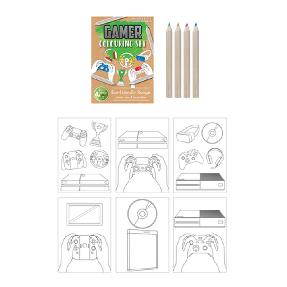Mini Gamer Colouring Set - A6 - Plastic Free – Party Packs
