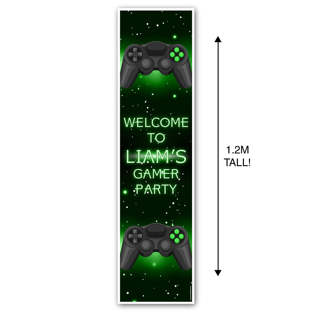 Gamer Portrait Wall & Door Banner 1.2m - Gaming Party Decoration ...