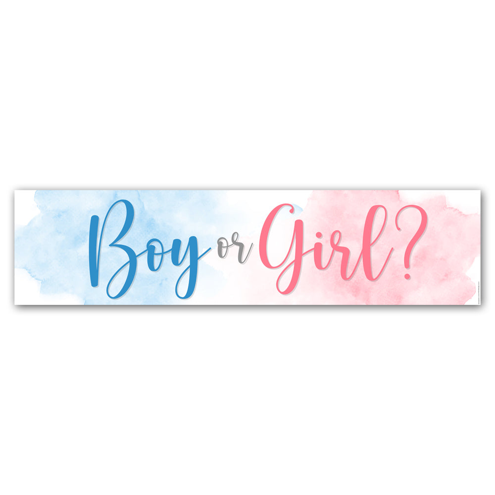 Gender Reveal 'Boy or Girl' Banner Decoration - 1.2m – Party Packs