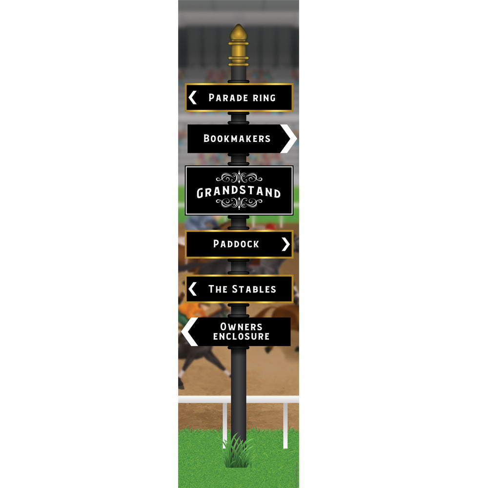 Horse Racing Signpost Portrait Banner - 1.2m – Party Packs