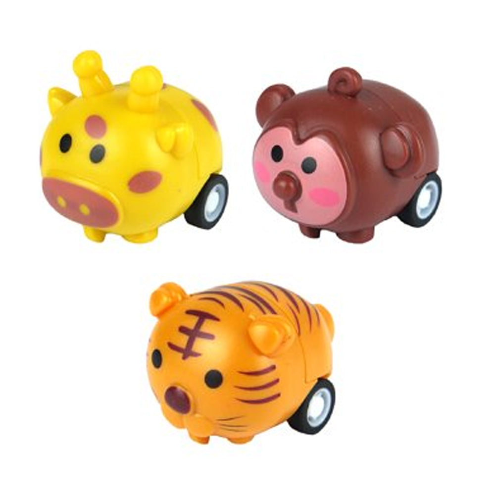 Jungle Animal Pull Back Racer Toy - 4cm - Assorted Designs - Each ...
