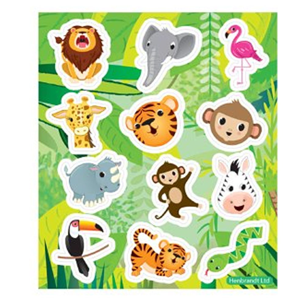 Jungle Stickers - 11.5cm - sheet of 12 – Party Packs