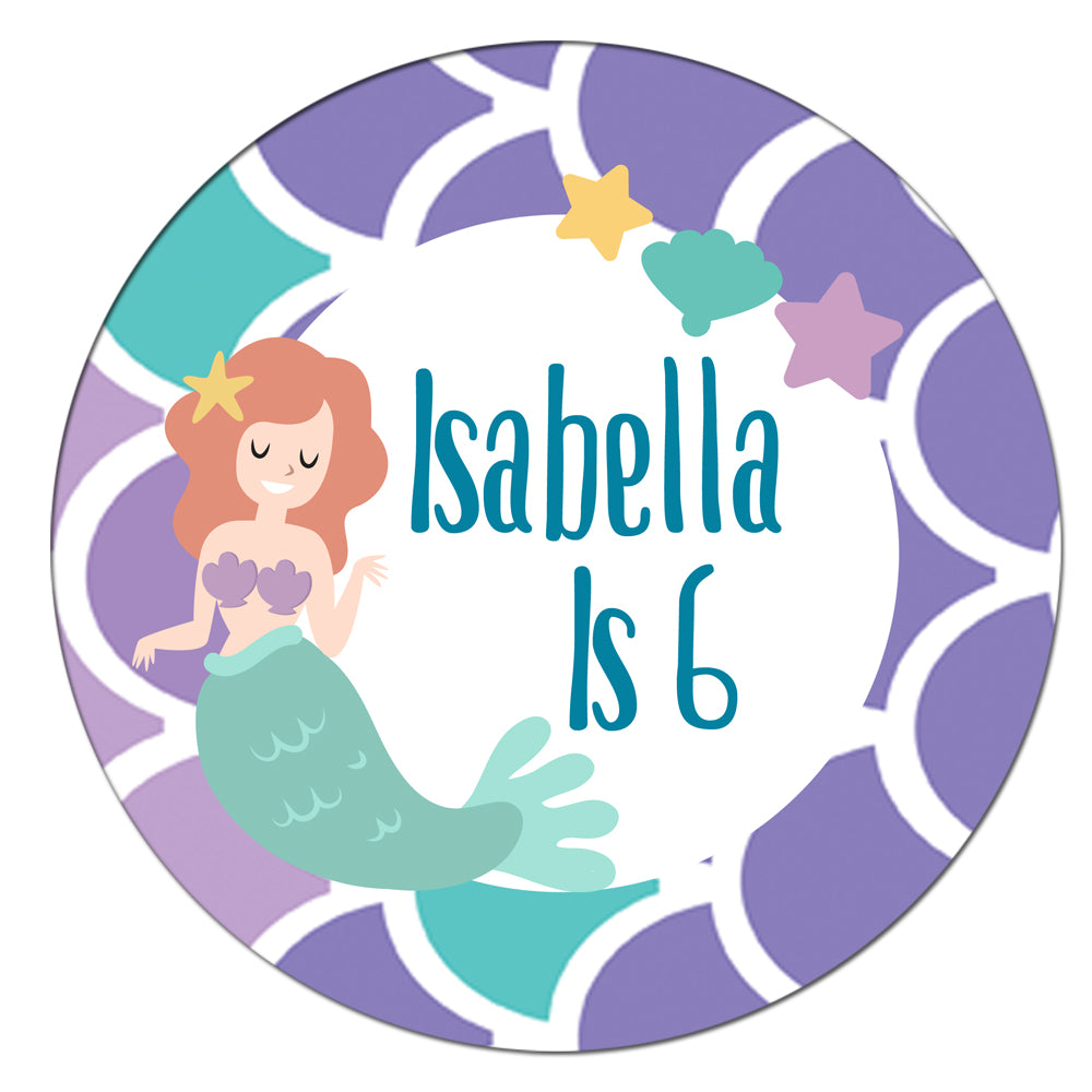 Personalised Mermaid Badge - 58mm – Party Packs