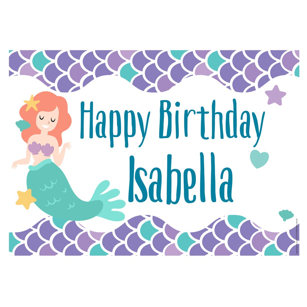 Mermaid Personalised Poster - A3 – Party Packs