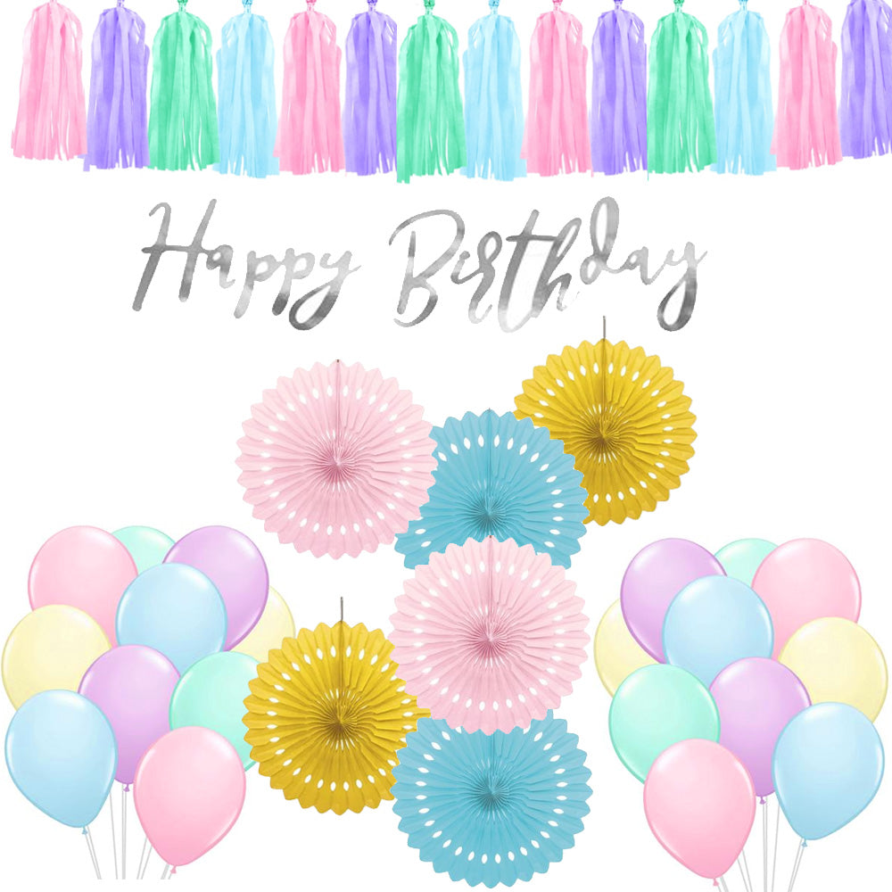 Pastel Colour Birthday Decoration Pack – Party Packs