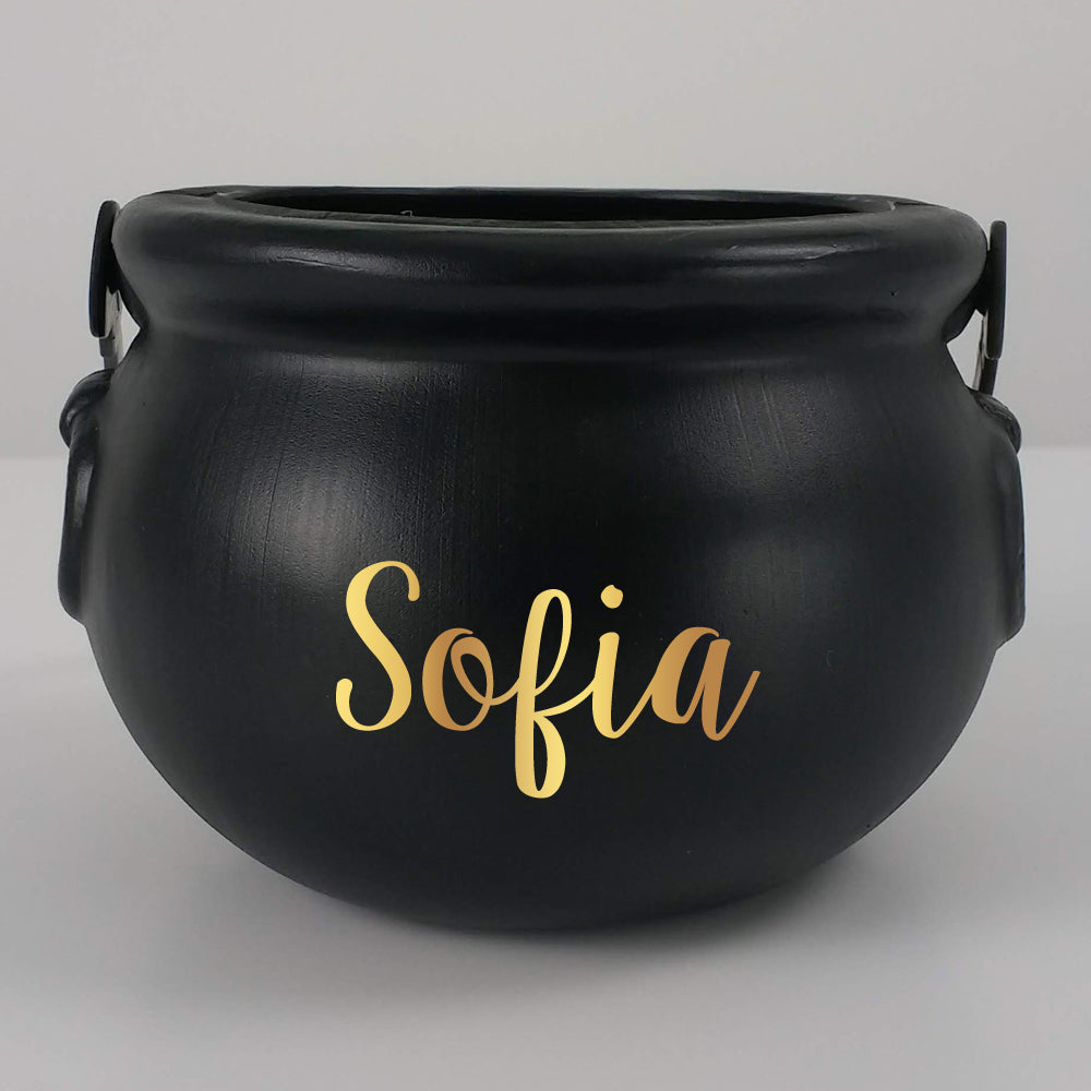 Personalised Black Plastic Cauldron - 10.5cm – Party Packs
