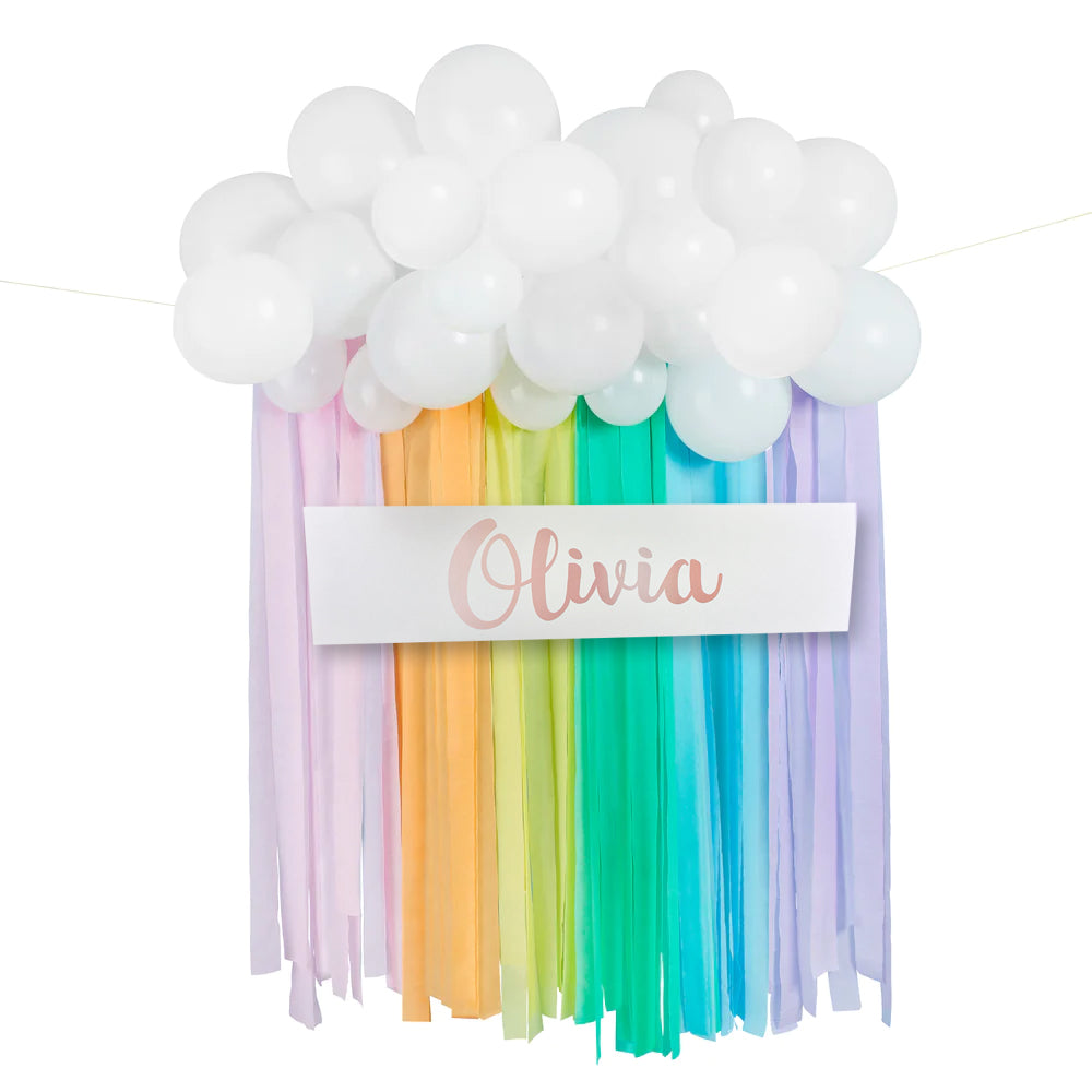 Personalised Pastel Rainbow Backdrop Kit | Party Packs