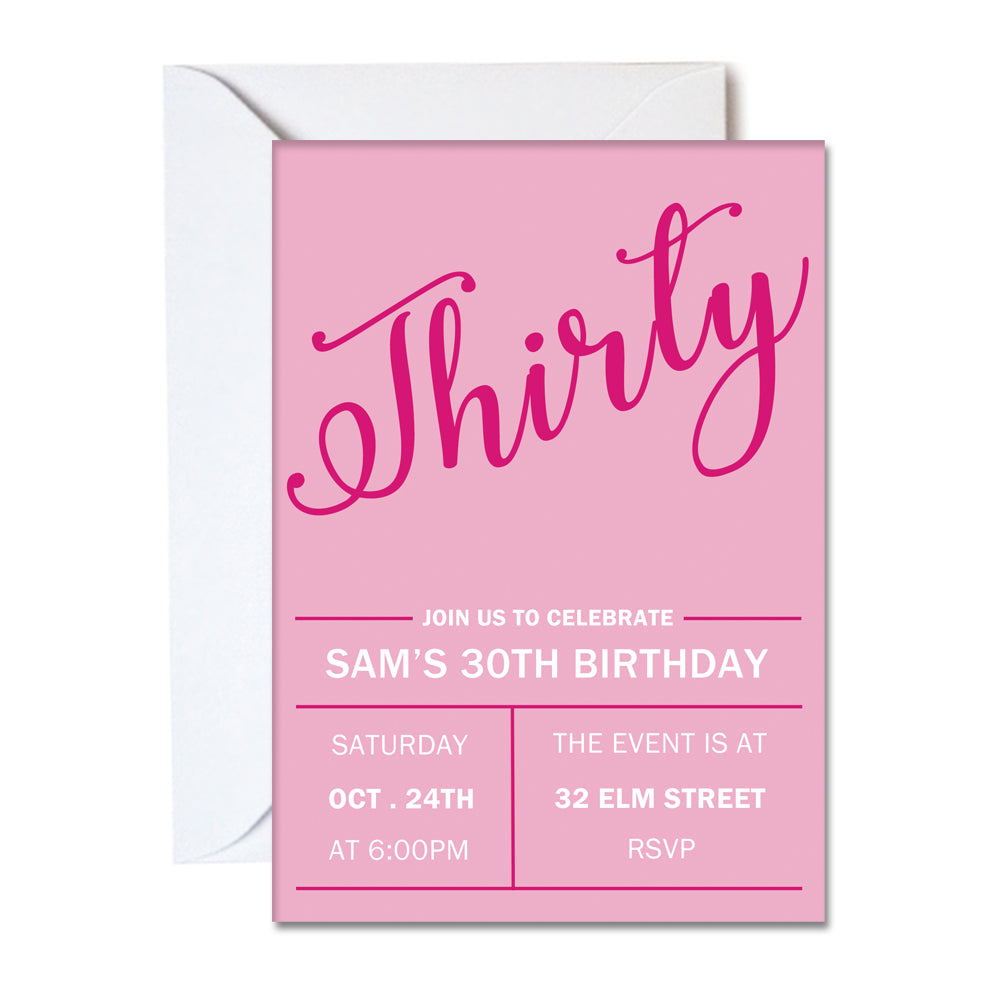 Pink Personalised Invitations - Pack of 16 – Party Packs